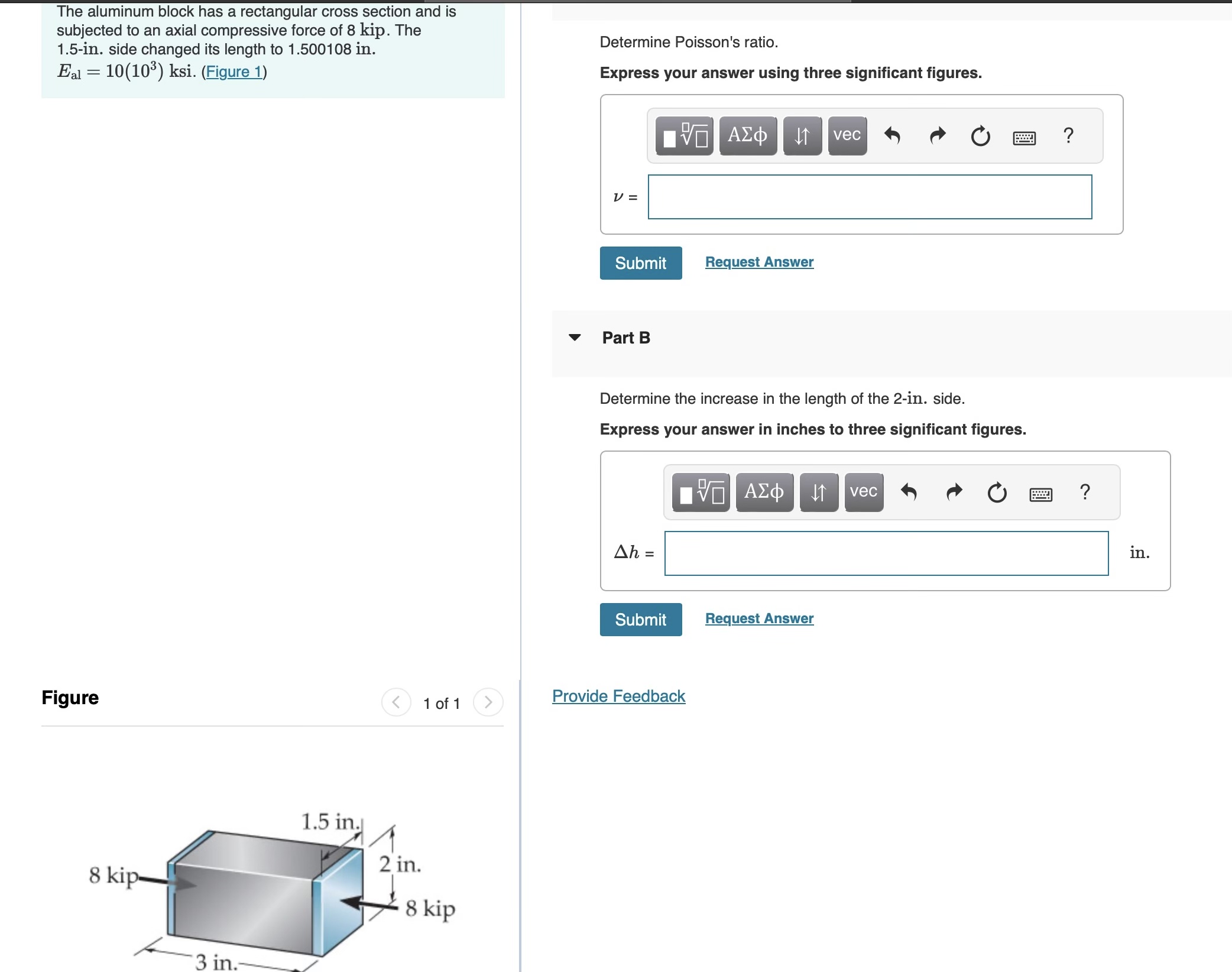 Solved The aluminum block has a rectangular cross section | Chegg.com