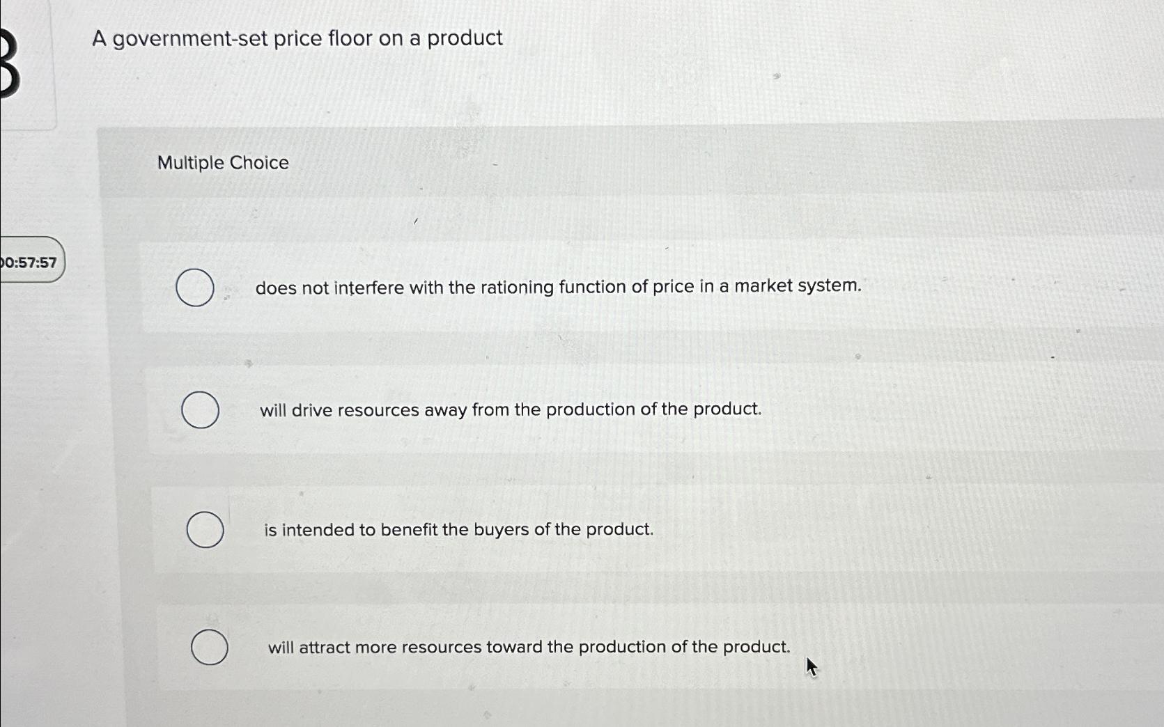Solved A government-set price floor on a productMultiple | Chegg.com