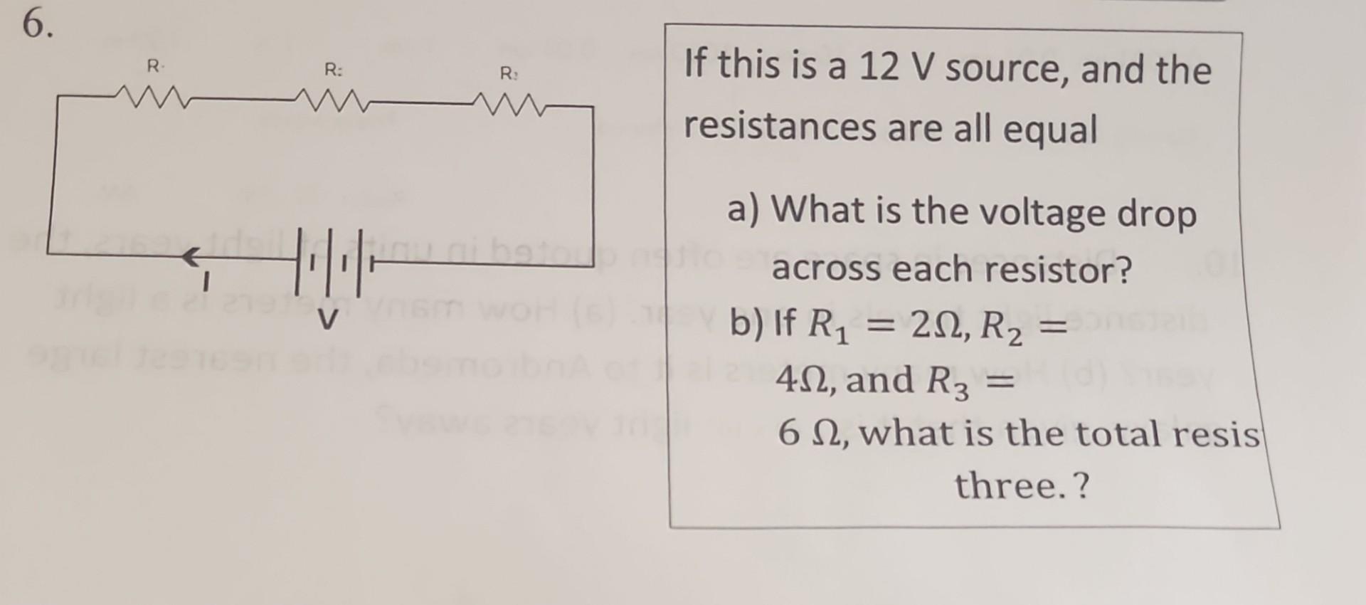Solved If this is a 12 V source, and the resistances are all | Chegg.com