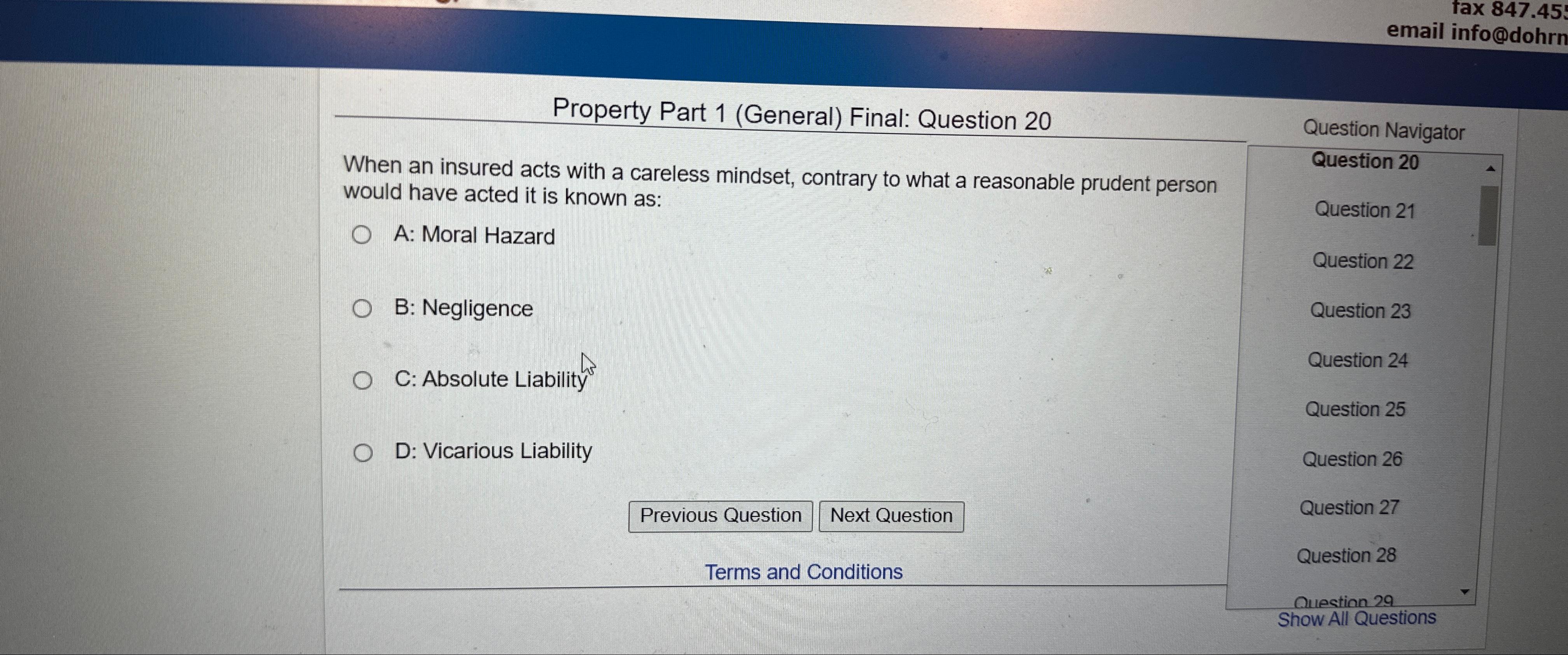 Solved Property Part 1 (General) ﻿Final: Question 20Question | Chegg.com