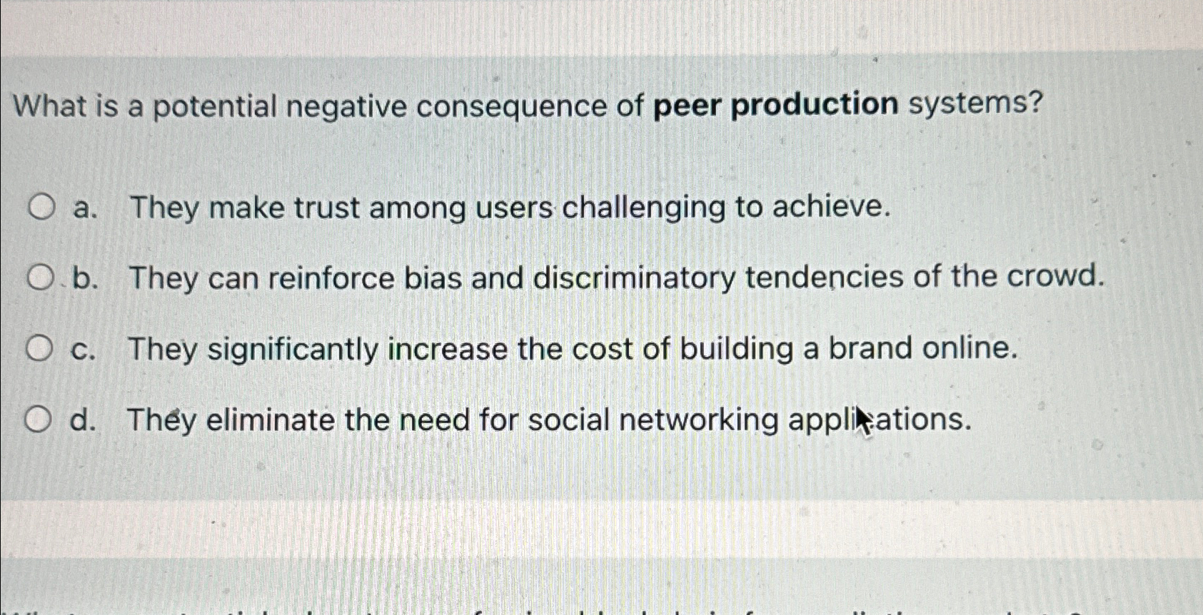 Solved What is a potential negative consequence of peer | Chegg.com