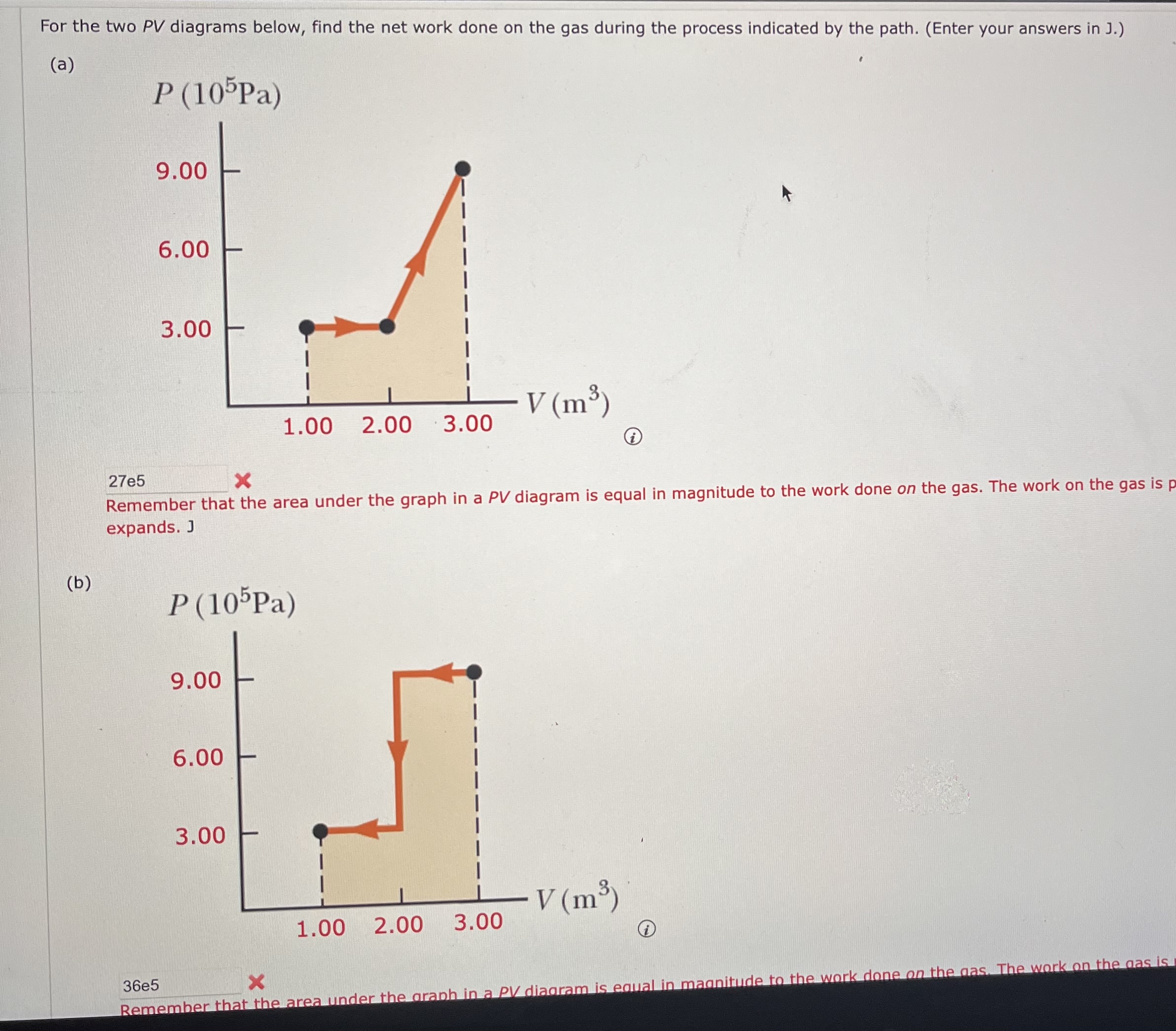 Solved For the two PV diagrams below, find the net work done | Chegg.com