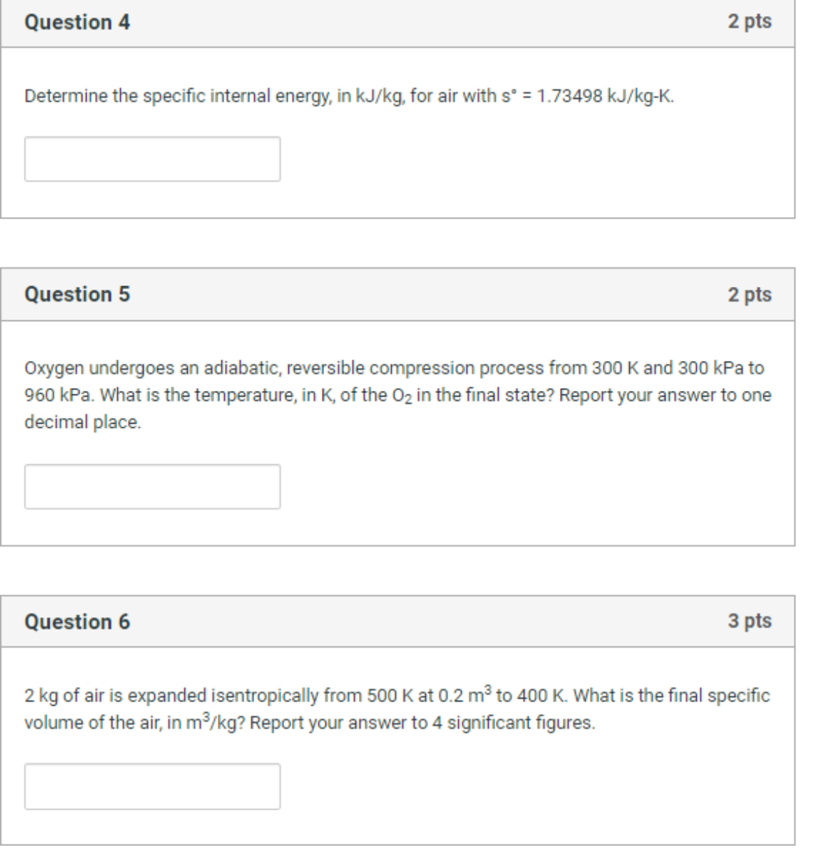 Solved Question 42 ﻿ptsDetermine the specific internal | Chegg.com
