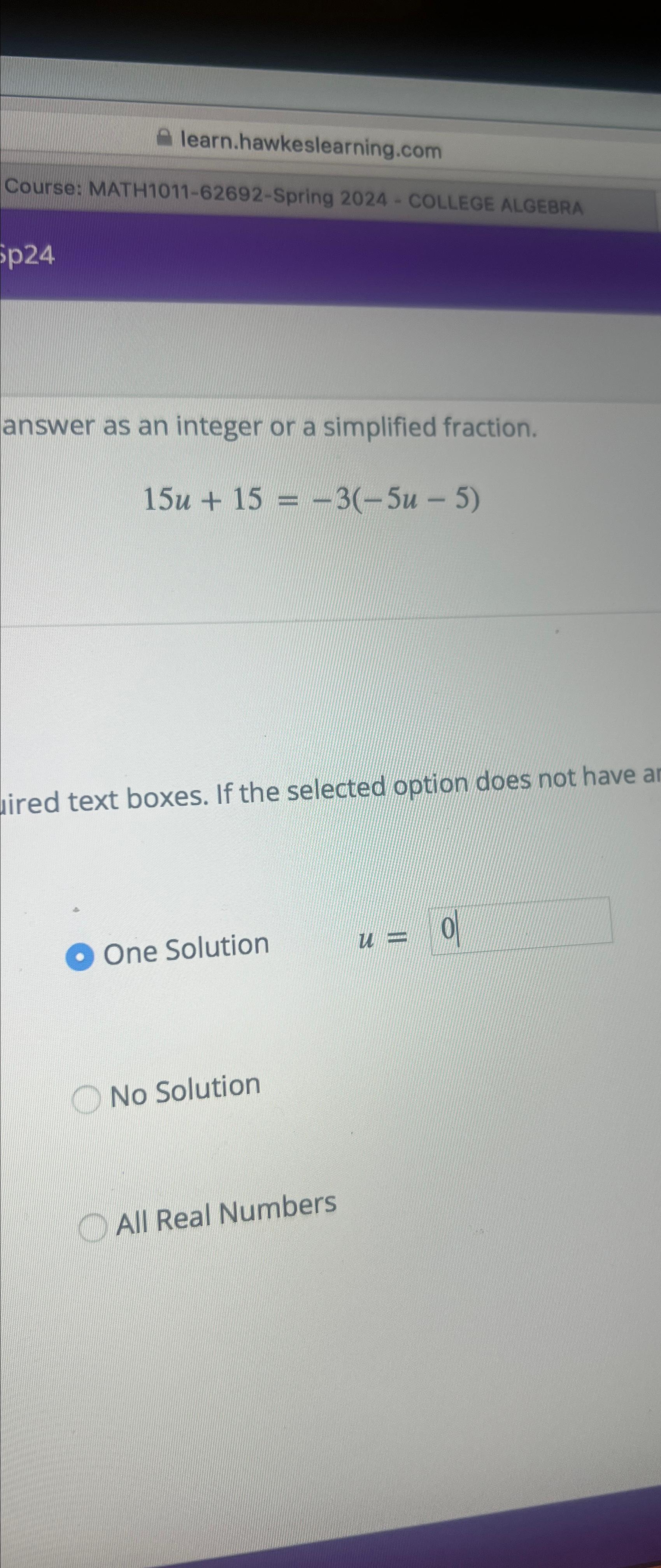 Solved learn.hawkeslearning.comCourse: MATH1011-62692-Spring | Chegg.com