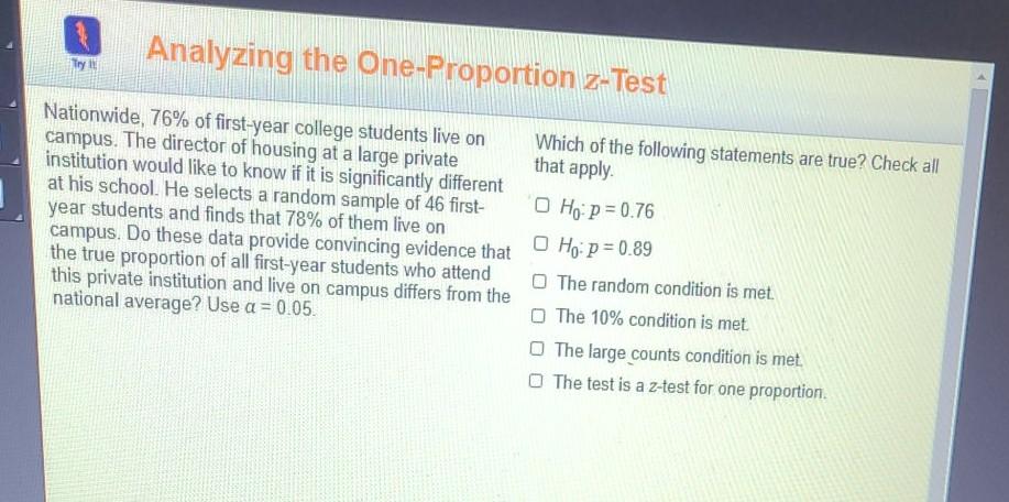 Solved Analyzing the One-Proportion z-Test Try Nationwide, | Chegg.com