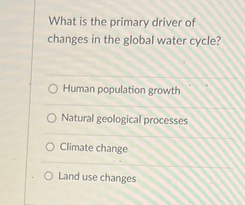 Solved What is the primary driver of changes in the global | Chegg.com