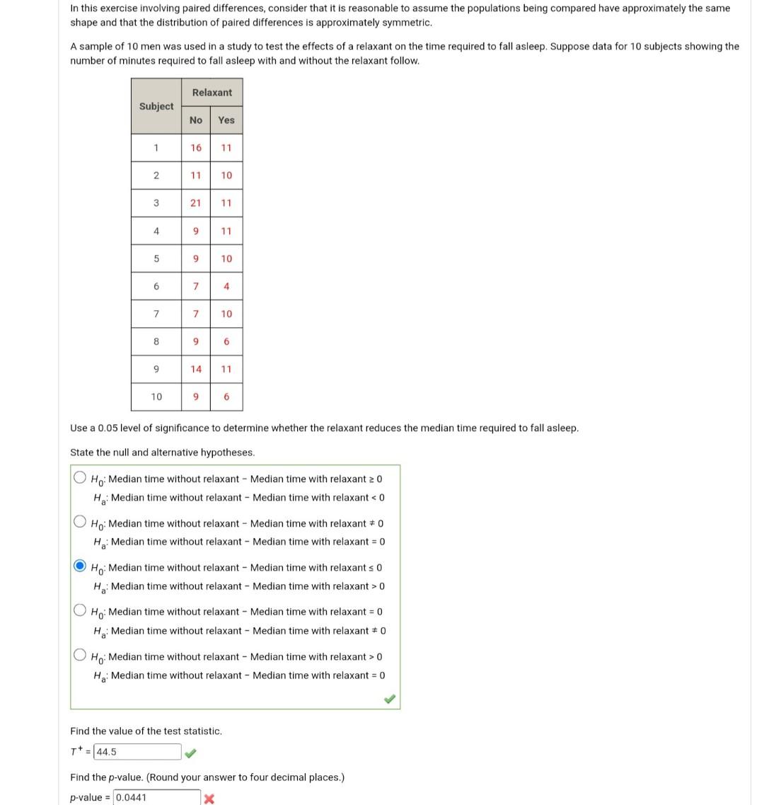 Solved In this exercise involving paired differences, | Chegg.com