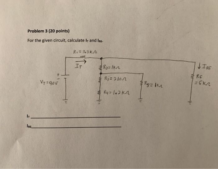 Solved Problem 3 (20 points) For the given circuit, | Chegg.com
