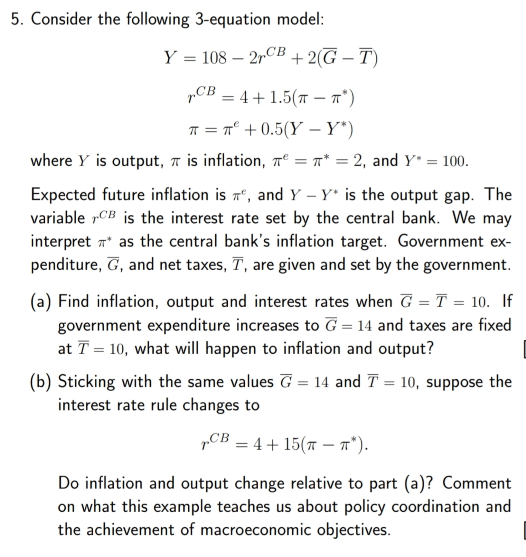 Solved Consider the following 3-equation | Chegg.com