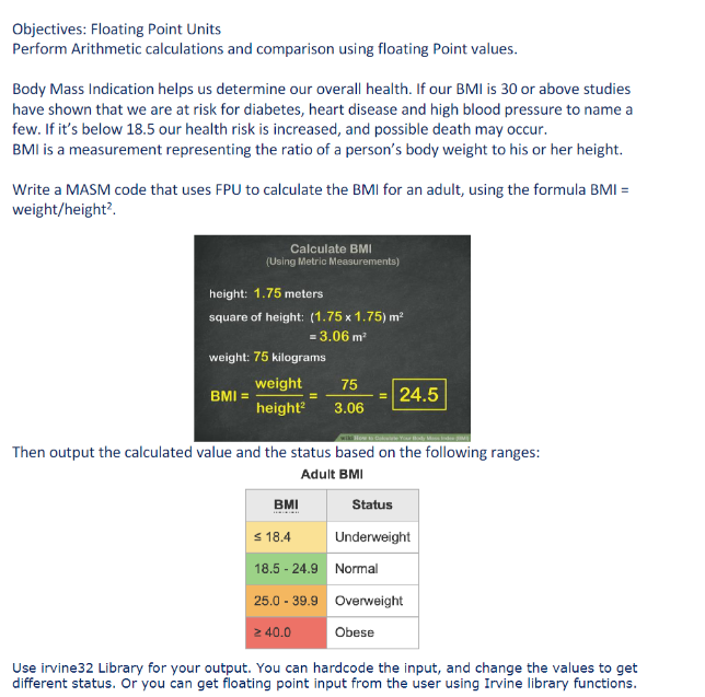 Solved Objectives: Floating Point UnitsPerform Arithmetic | Chegg.com