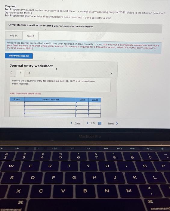 Solved Exercise 20-22 (Algo) Error correction; accrued | Chegg.com