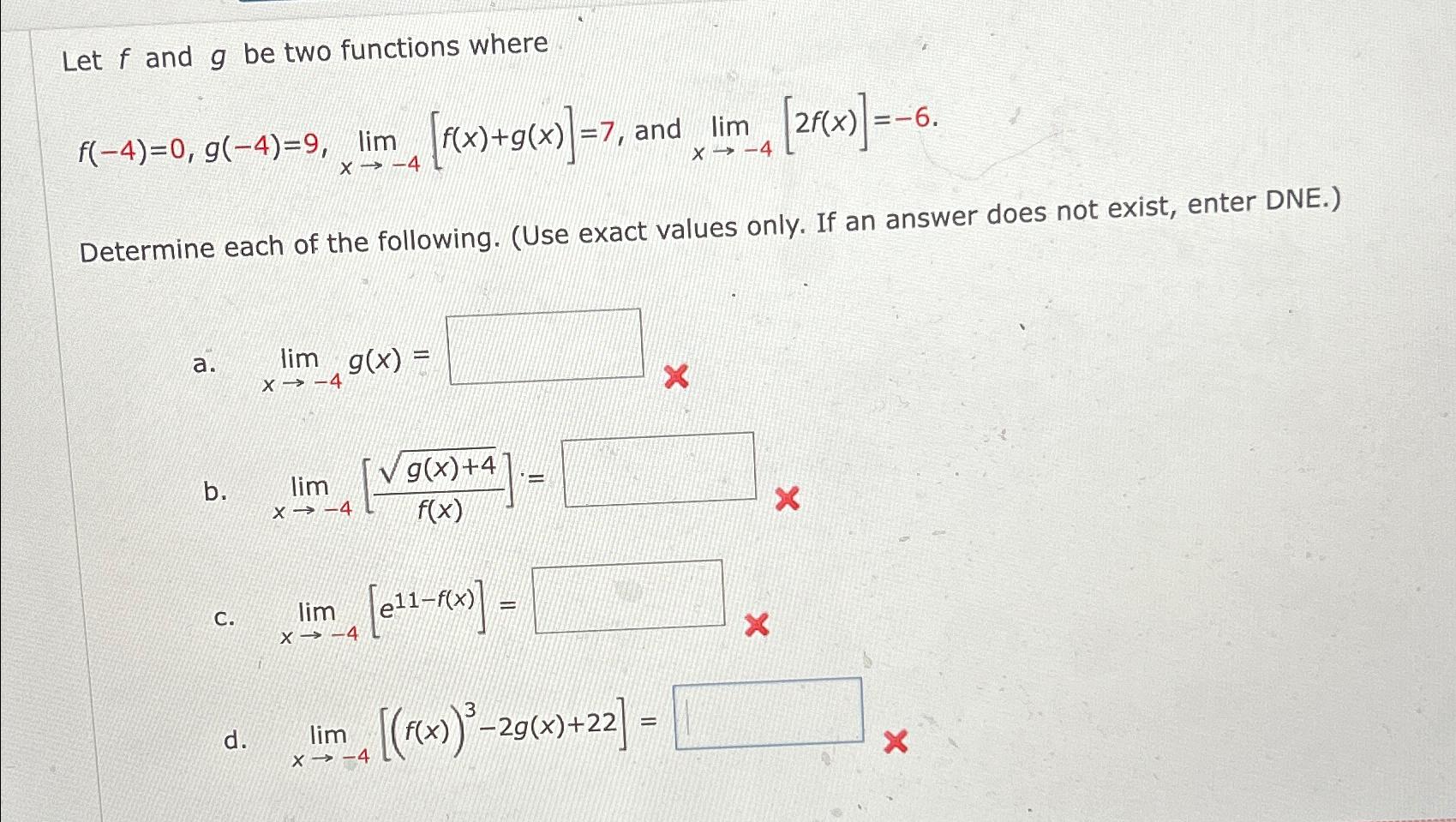 Solved Let f ﻿and g ﻿be two functions | Chegg.com