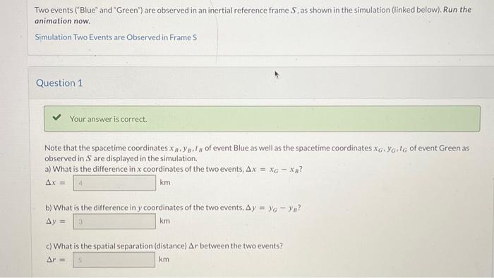 Solved Two events ("Blue" and "Green") are observed in an | Chegg.com