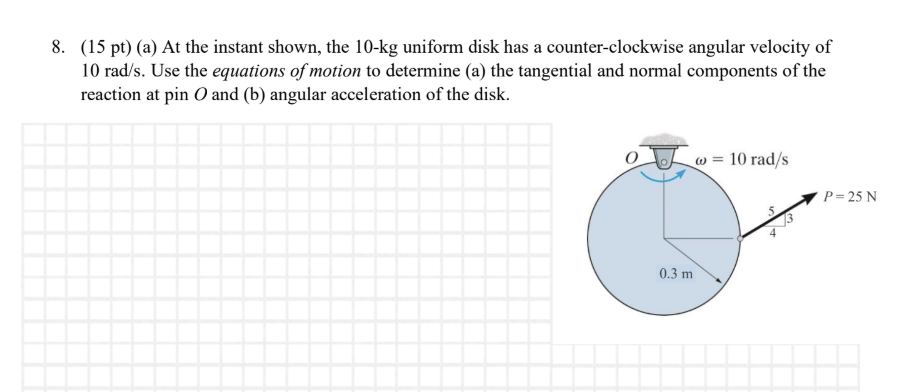 Solved (a) ﻿At the instant shown, the 10-kg uniform disk has | Chegg.com