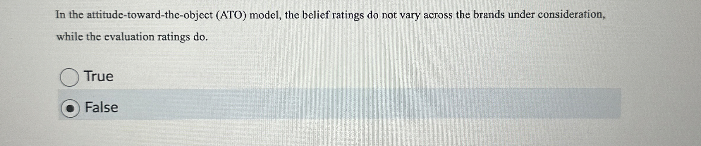 Solved In the attitude-toward-the-object (ATO) ﻿model, the | Chegg.com
