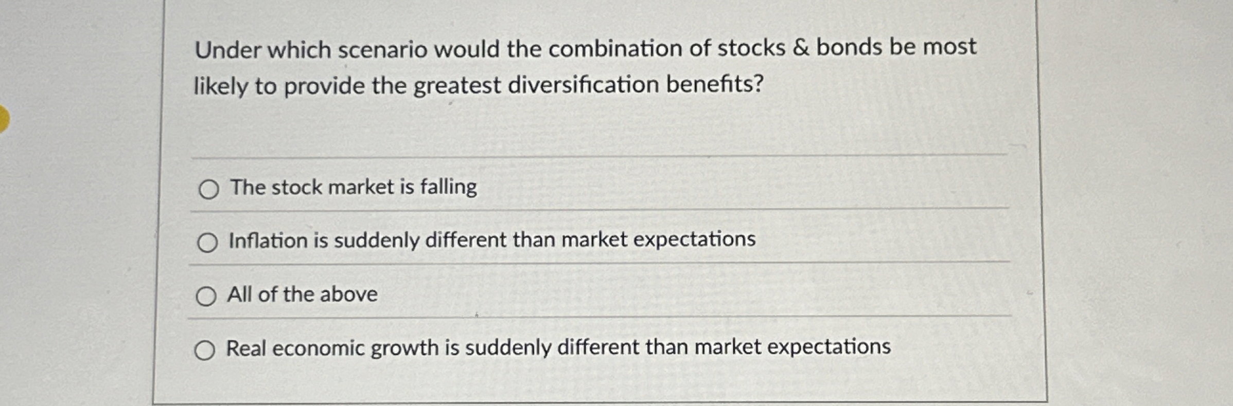 Solved Under which scenario would the combination of stocks | Chegg.com