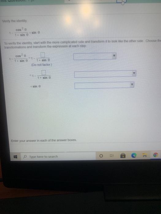 Solved Verify the identity cot 2 csct- sint csct To verify | Chegg.com
