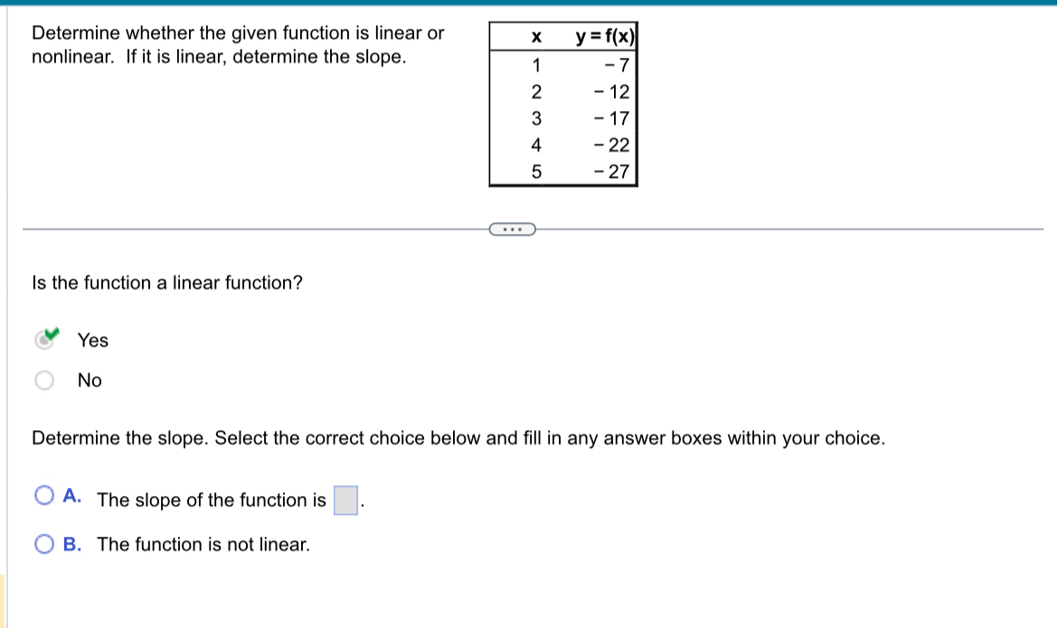 Solved Determine whether the given function is linear or | Chegg.com