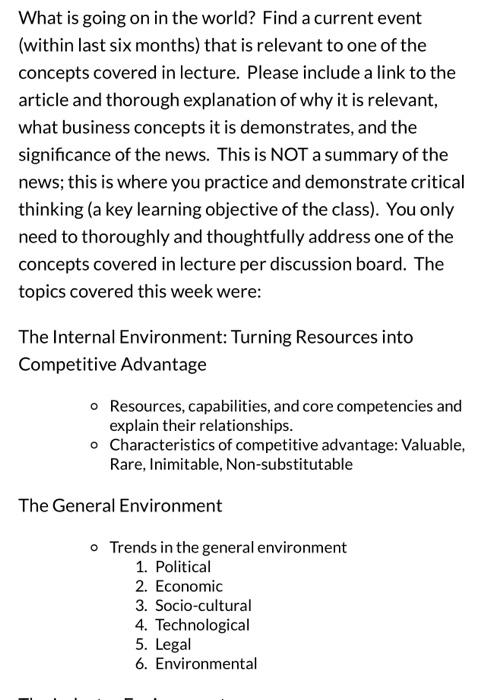 Solved What is going on in the world? Find a current event | Chegg.com