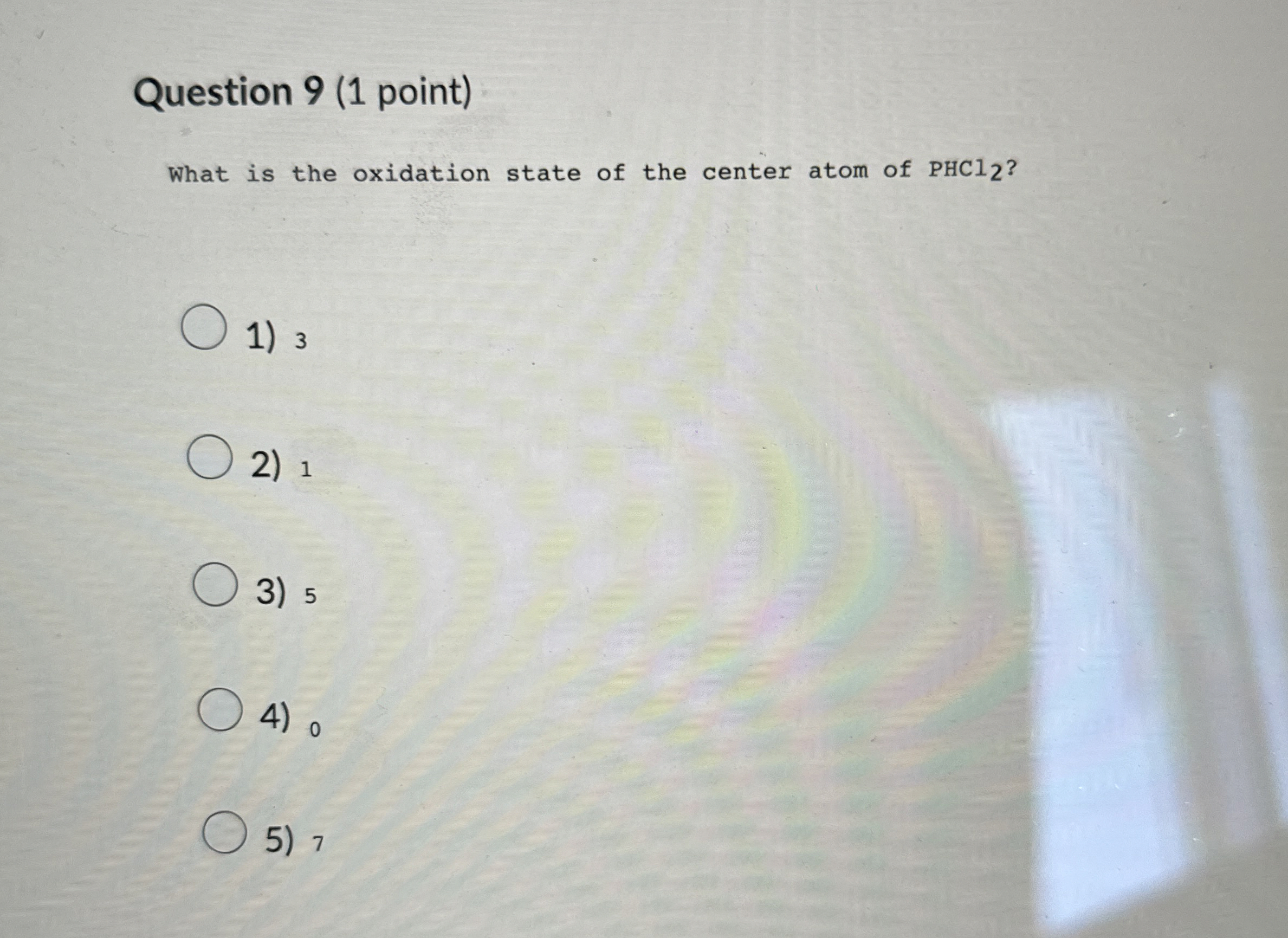 Solved Question 9 (1 ﻿point)What is the oxidation state of | Chegg.com