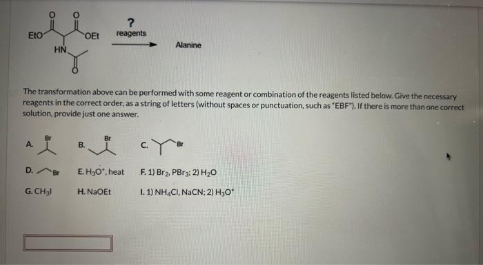 Identify the reagents necessary to make each of the | Chegg.com