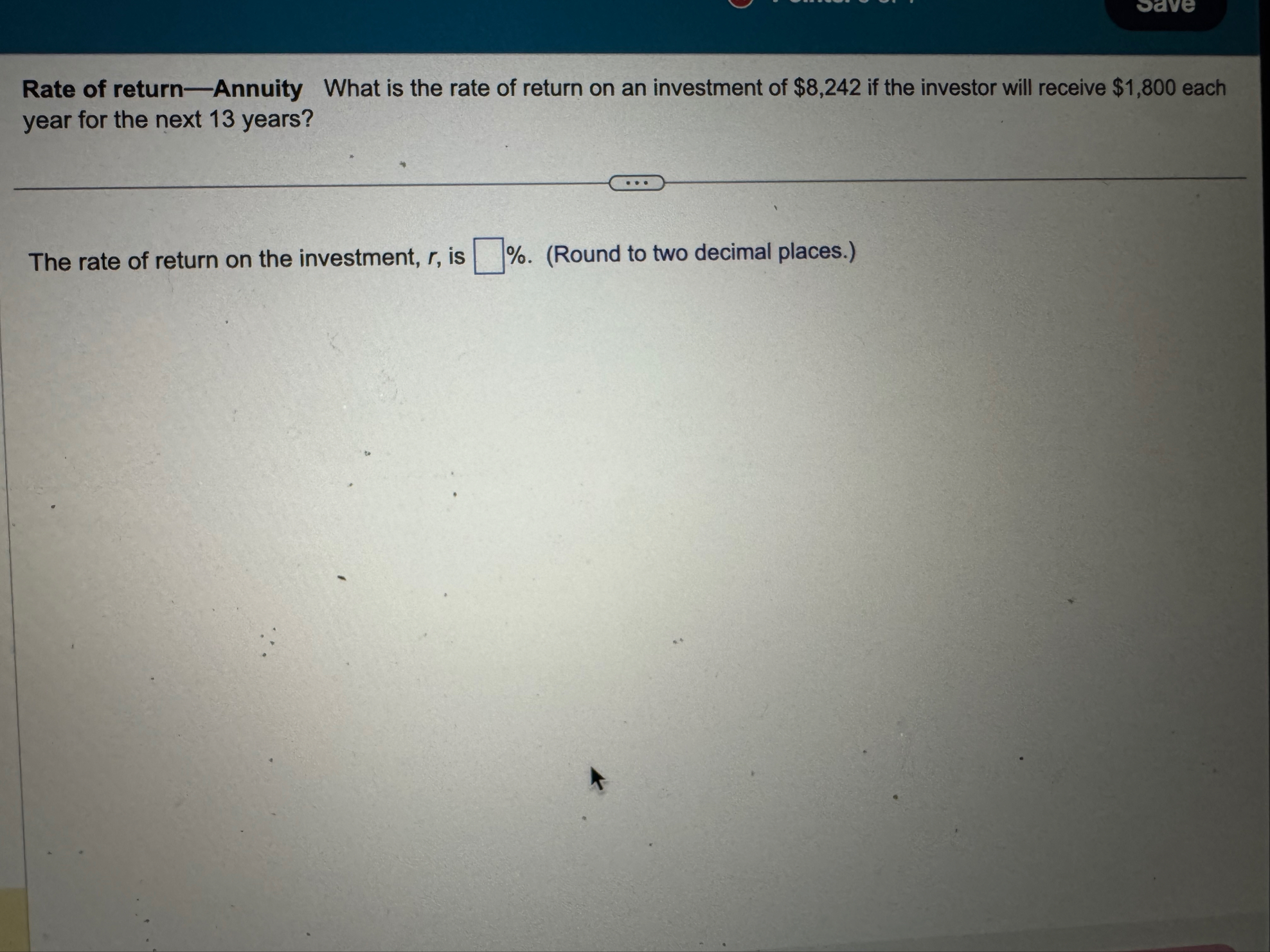 Solved SaveRate of return-Annuity What is the rate of return | Chegg.com
