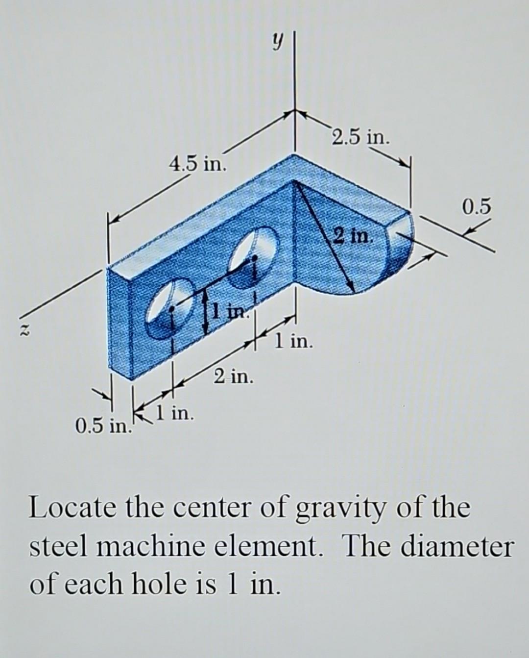 Solved Locate the center of gravity of the steel machine | Chegg.com