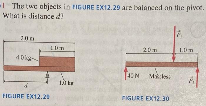 Solved 1 The two objects in FIGURE EX12.29 are balanced on | Chegg.com