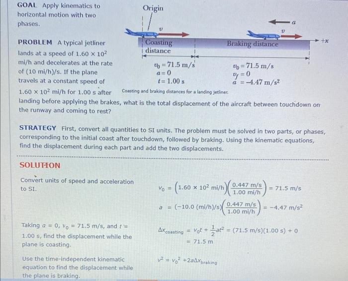 Solved GOAL. Apply kinematics to horizontal motion with two | Chegg.com