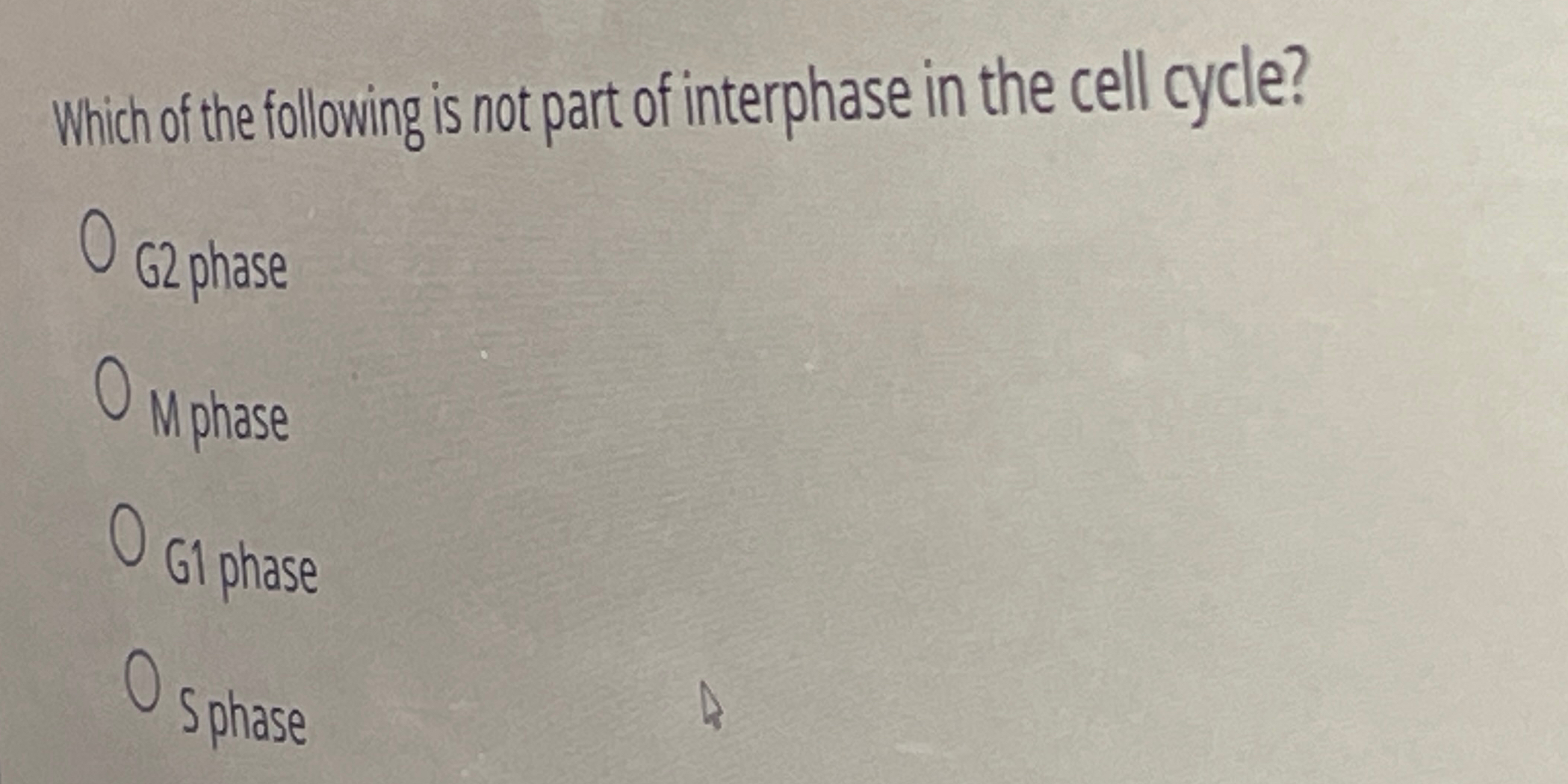 Solved Which of the following is not part of interphase in | Chegg.com