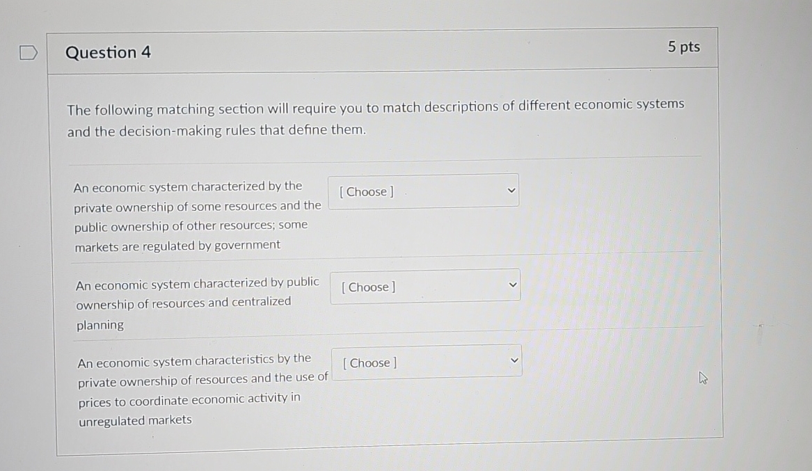 Solved Question 45 ﻿ptsThe following matching section will | Chegg.com
