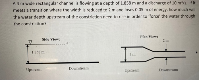 Solved A 4 m wide rectangular channel is flowing at a depth | Chegg.com