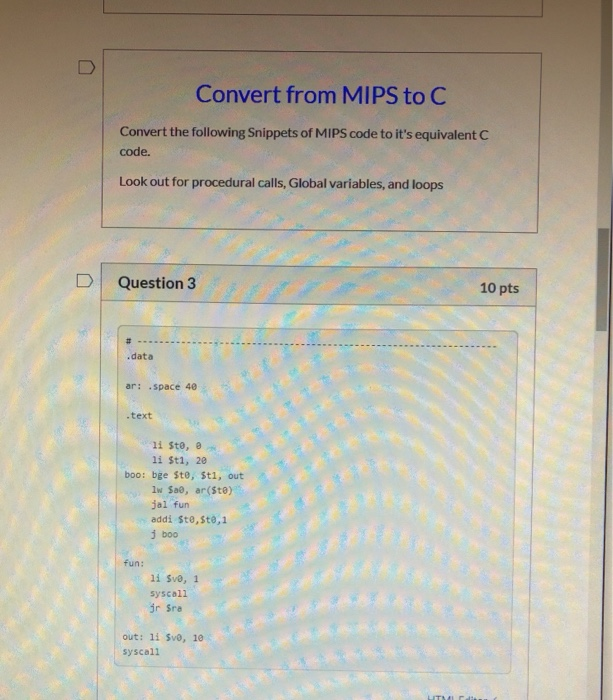 Convert from MIPS to C please and thank you! I use | Chegg.com