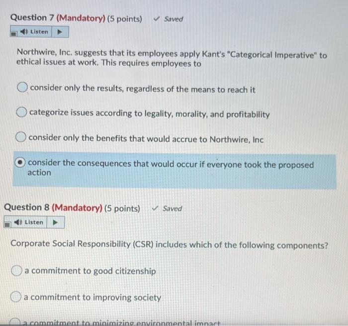 Solved Saved Question 7 (Mandatory) (5 points) Listen | Chegg.com