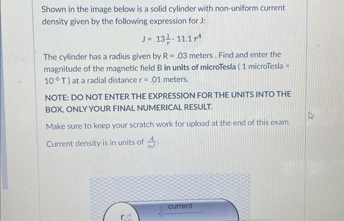 Solved Shown in the image below is a solid cylinder with | Chegg.com