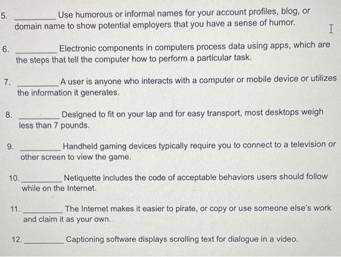 Solved Use humorous or informal names for your account | Chegg.com
