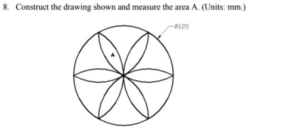 Construct the drawing shown and measure the area | Chegg.com