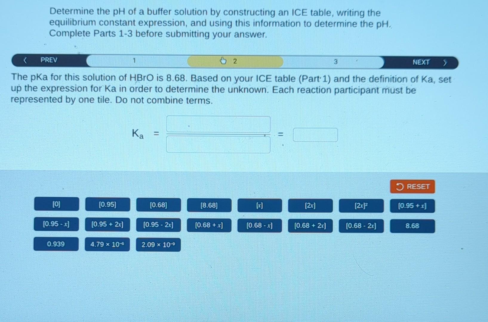 Solved Determine the pH of a buffer solution by constructing | Chegg.com
