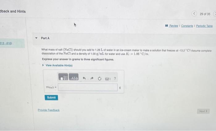 Solved dback and Hints ( 29 of 35 A Review I Constants I | Chegg.com