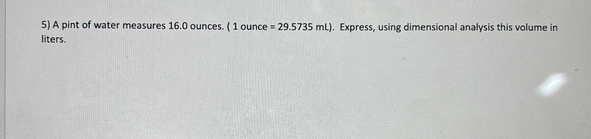 Solved A pint of water measures 16.0 ﻿ounces. ( 1 ﻿ounce | Chegg.com