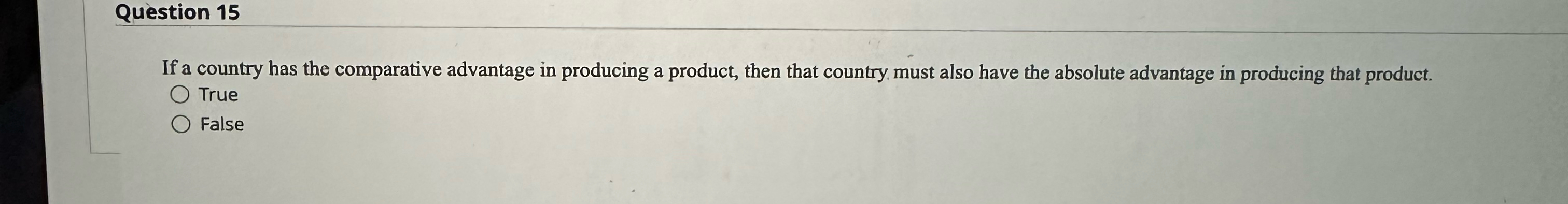 Solved Question 15If a country has the comparative advantage | Chegg.com Solved Question 15If a country has the comparative advantage | Chegg.com