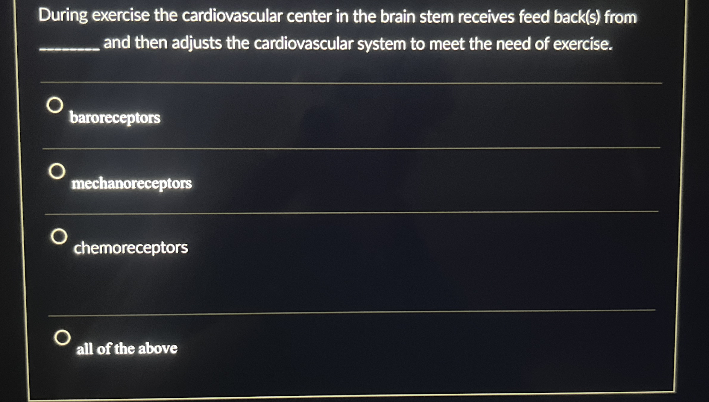 Solved During exercise the cardiovascular center in the | Chegg.com
