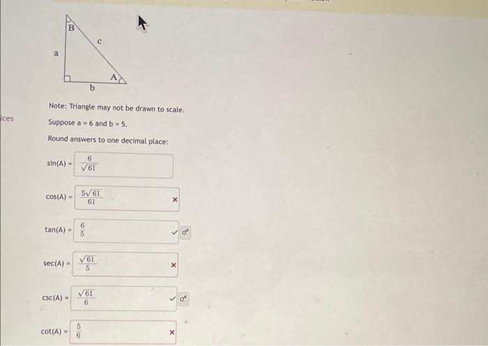 Solved Note: Triangle may not be drawn to scale. Suppose a=6 | Chegg.com