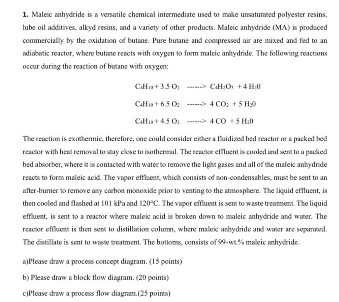 Solved Maleic anhydride is a versatile chemical intermediate | Chegg.com