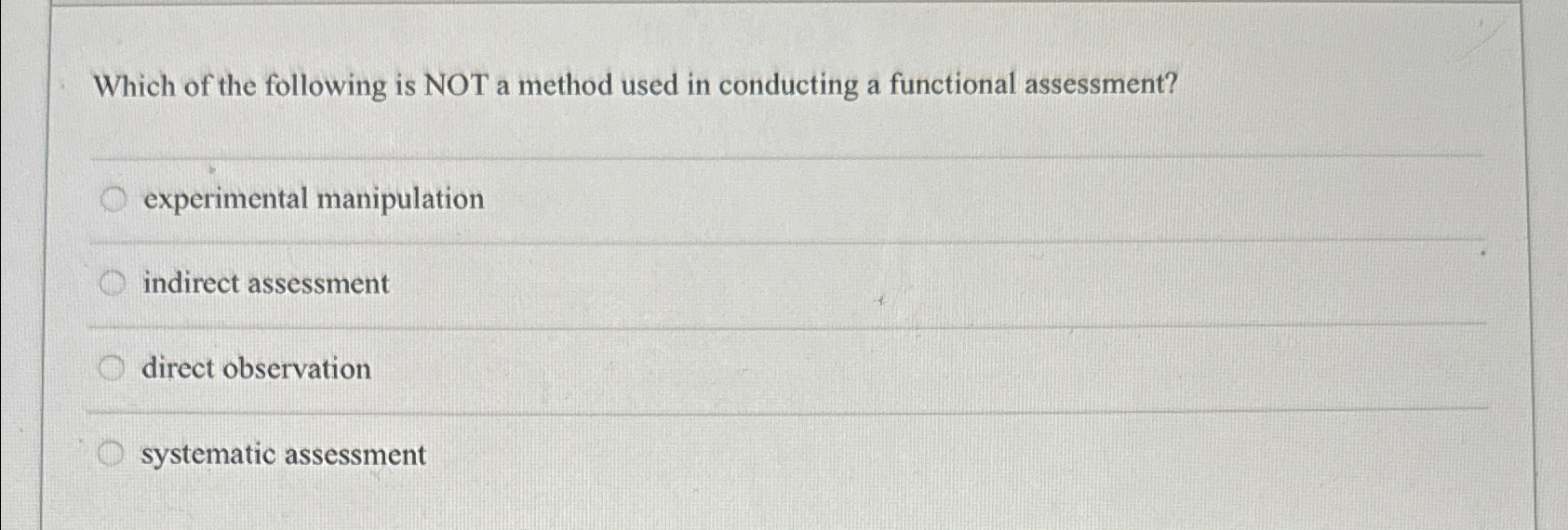 Solved Which of the following is NOT a method used in | Chegg.com