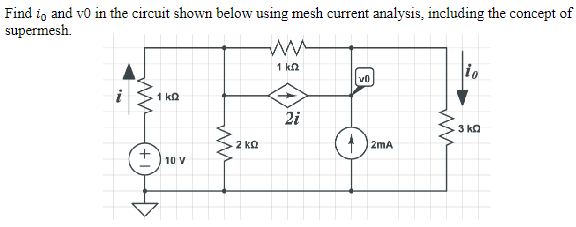 Solved Find i0 ﻿and v0 ﻿in the circuit shown below using | Chegg.com