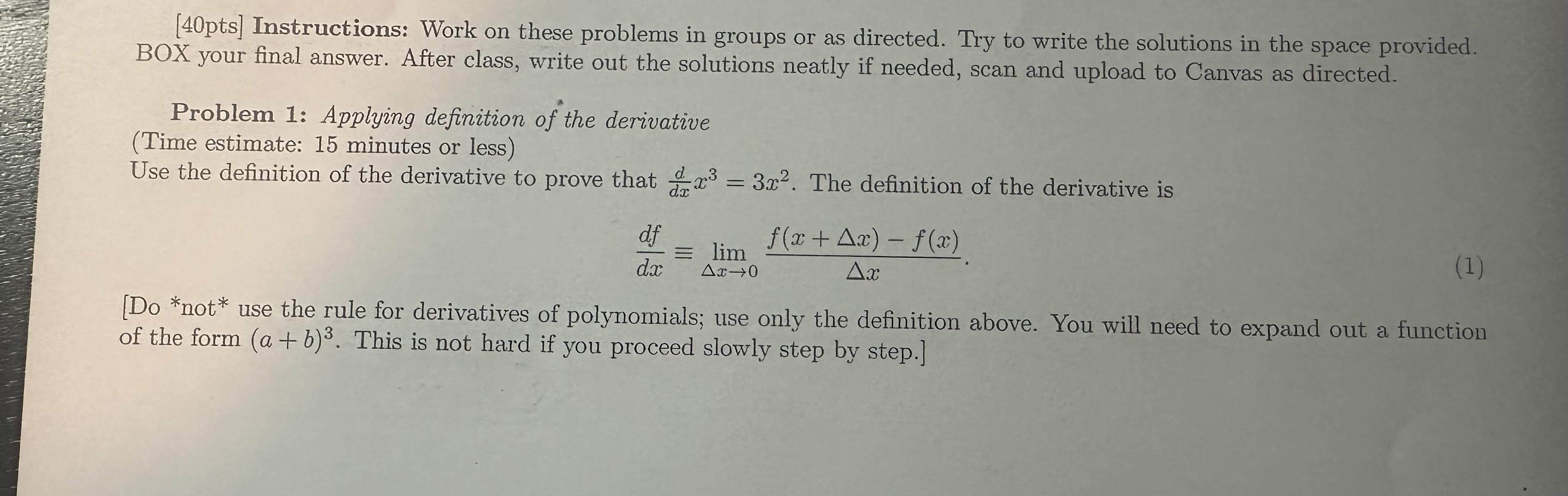Solved [40pts] ﻿Instructions: Work on these problems in | Chegg.com