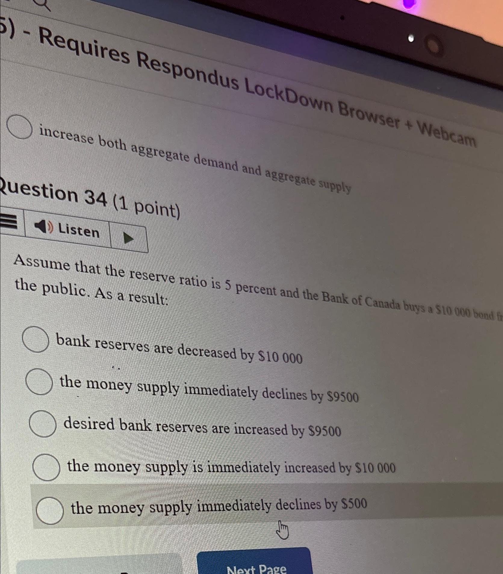 Solved Requires Respondus LockDown Browser + ﻿Webcamincrease | Chegg.com