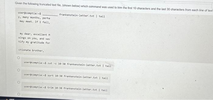 Solved Given the following truncated text file, (shown | Chegg.com