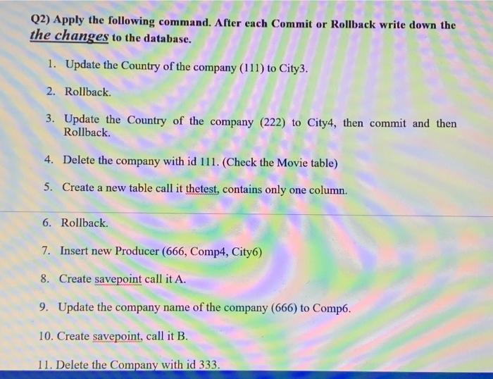 Solved Q1 Do The Following 1 Create Table Producer Based